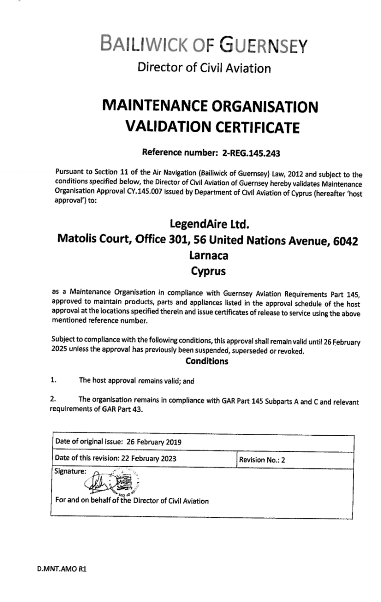 Certification – LegendAire